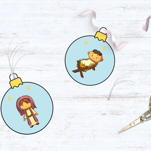Christmas Nativity Ornaments, Printable Bible Story Activity, Birth of ...