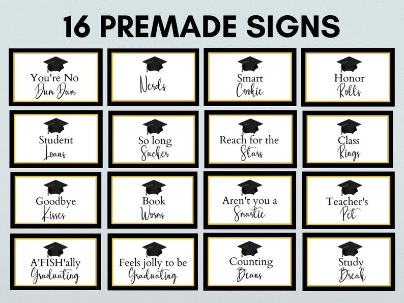 Graduation Candy Bar, Editable Candy Buffet Signs, Grad Party Favors ...