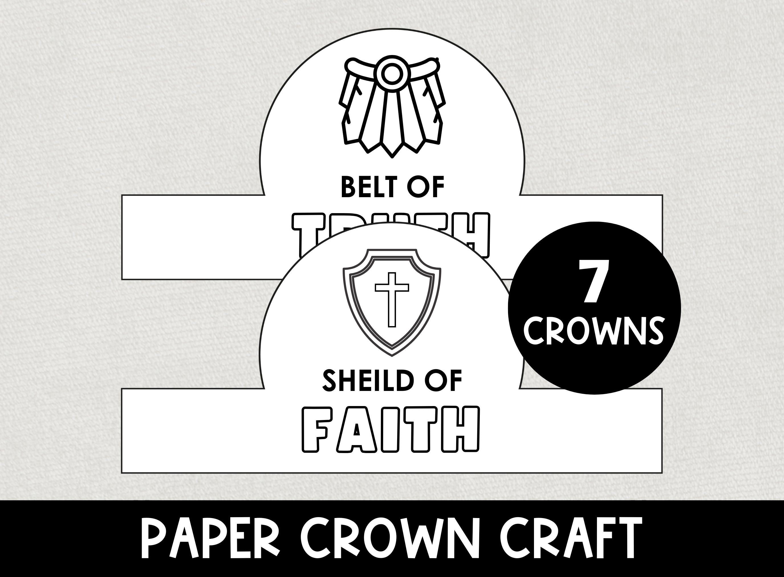 Armor of God Bible Crown, Printable Faith Crown, Easy Kids Christian ...