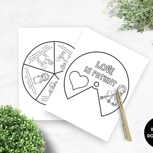 Love is Patient, Printable Bible Coloring Wheel, Valentines Day Sunday ...