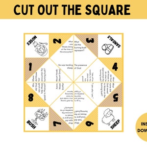 Moses and the Burning Bush, Printable Cootie Catcher, Sunday School ...