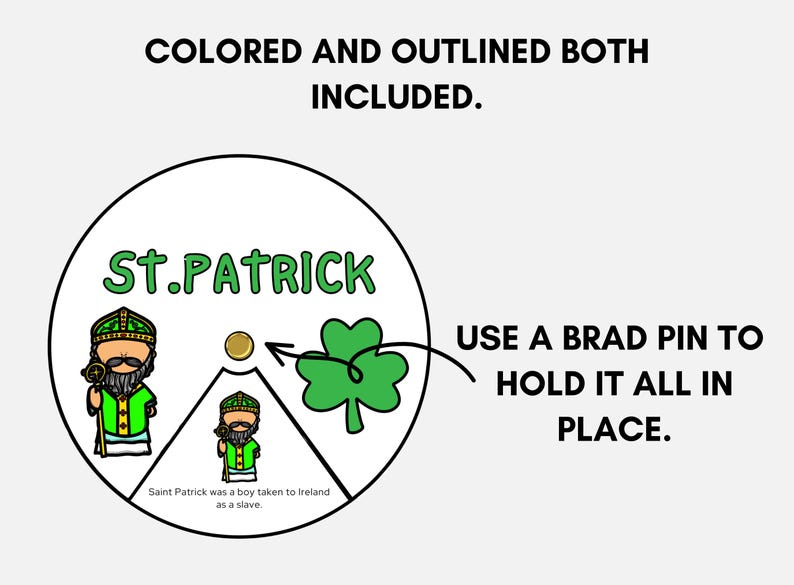 St Patrick, Printable Christian Bible Coloring Wheel, Sunday School ...