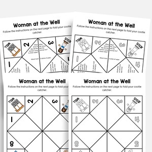 Jesus Talks to a Samaritan Woman at the Well, Bible Cootie Catcher ...