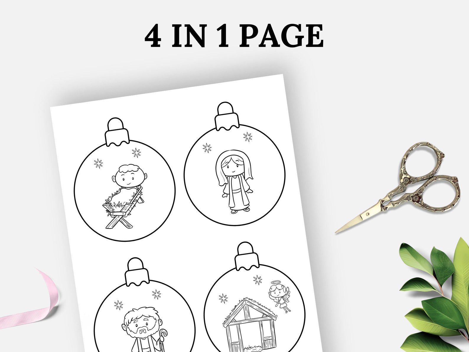 Christmas Nativity Ornaments, Printable Bible Story Activity, Birth of ...