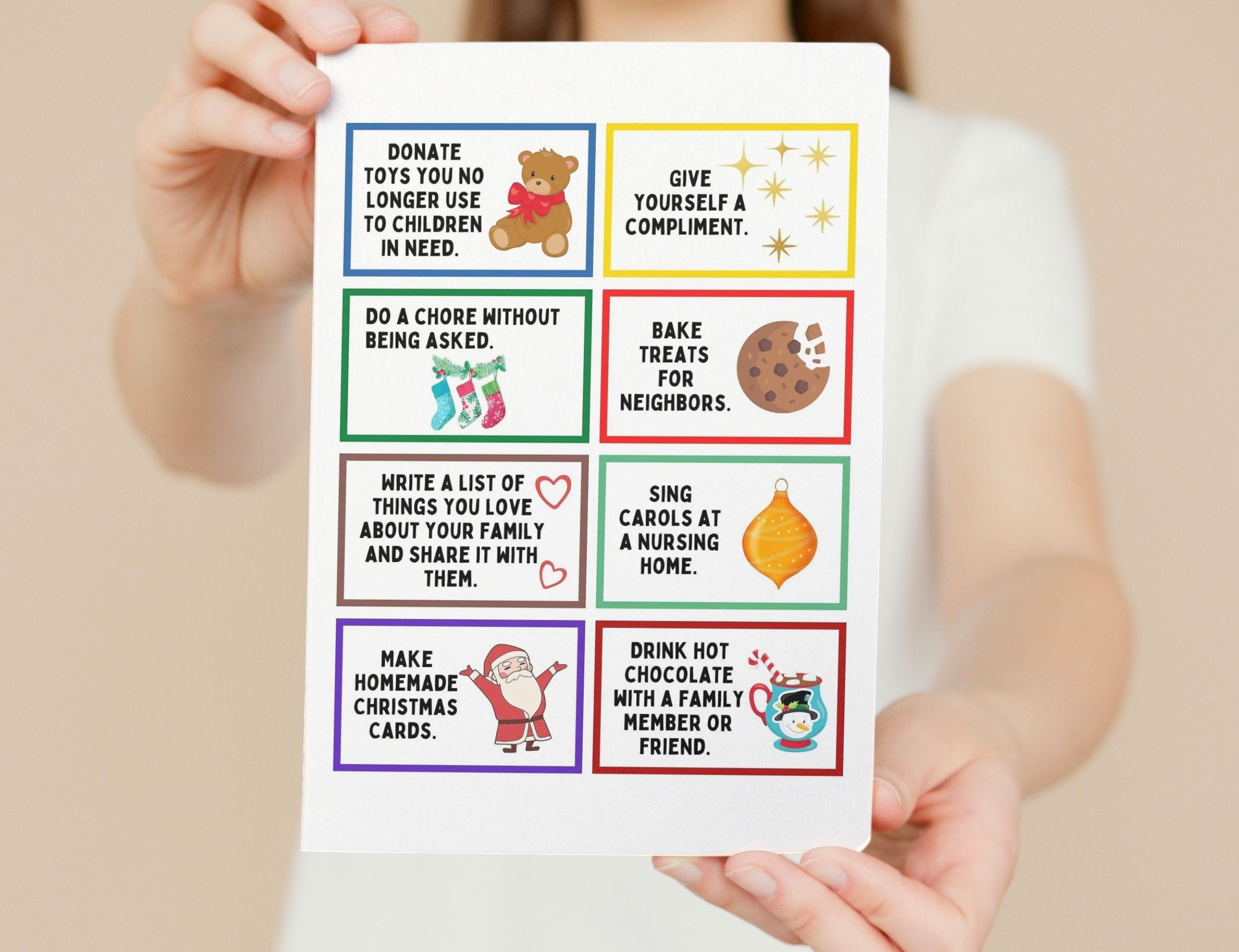 Christmas Kindness Cards, Random Acts of Kindness, 24 Days of Kindness ...