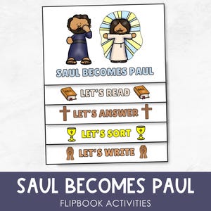 Saul Becomes Paul, Printable Bible Flipbook, Sunday School Craft, Kids ...