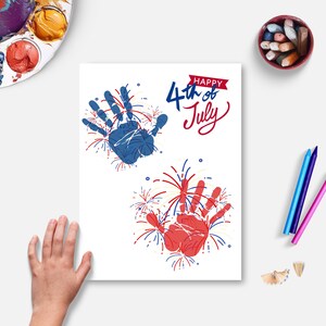 4th of July Handprint Craft, Printable Independence Day Handprint ...