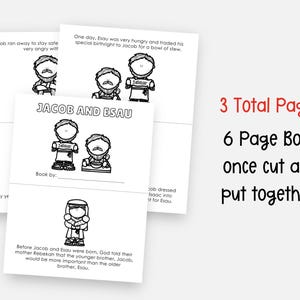 Jacob and Esau, Printable Mini Bible Book, Sunday School Craft, Kids ...