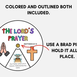 The Lord’s Prayer, KJV and NIV, Printable Bible Coloring Wheel, Sunday ...