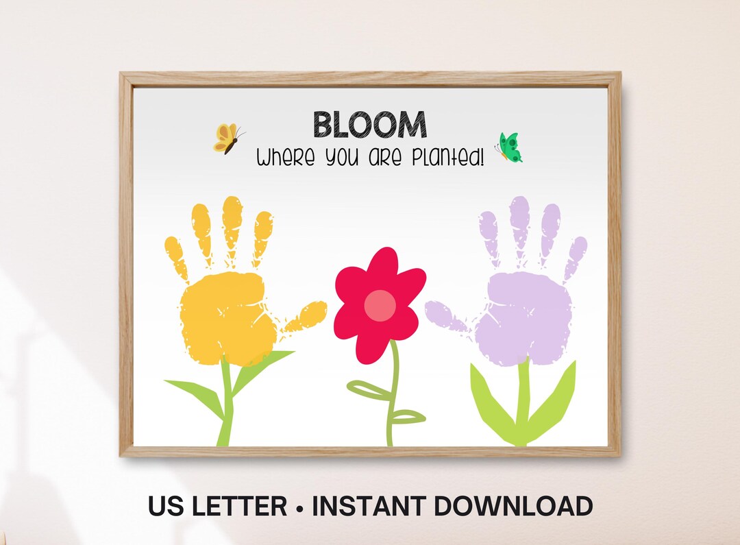 Spring Handprint Art, Easy Spring Flower Handprint Craft, Toddler Baby ...