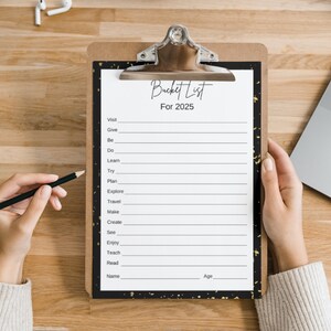 2025 Bucket List Printable, New Year's Eve Idea, Fun Family Activity ...
