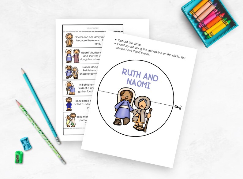 The Story of Ruth and Naomi, Folding Surprise Bible Craft Printable ...