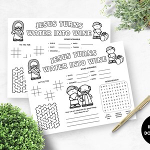 Jesus Turns Water Into Wine, Miracles of Jesus, Printable Bible ...