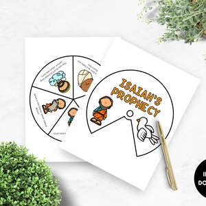 Isaiah's Prophecy, Printable Bible Lesson Coloring Wheel, Advent Sunday ...