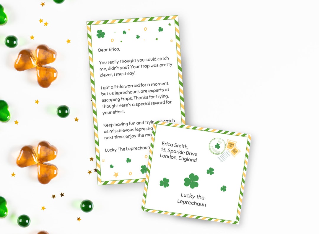 Miniature Leprechaun Letter ,leprechaun Trap Note, St Patricks Day ...
