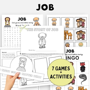 The Story of Job Bible Lesson, VBS Activity Pack, Sunday School Crafts ...