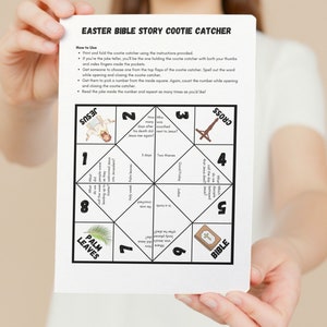Easter Bible Story Cootie Catcher, Printable Cootie Catcher, Sunday ...
