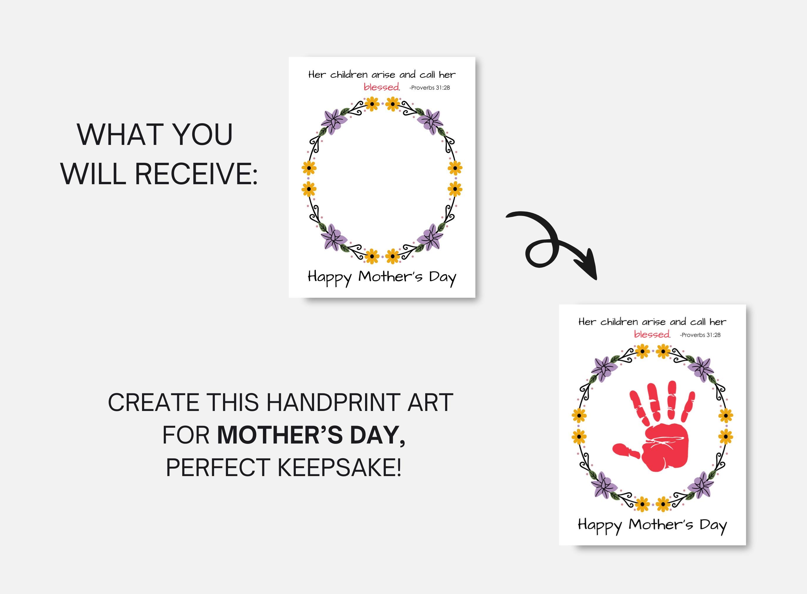 Mothers Day Handprint Craft, Printable Christian Bible Verse Handprint ...