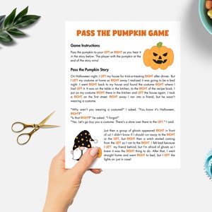 Pass the Pumpkin Game, Printable Halloween Left Right Game, Pass the ...