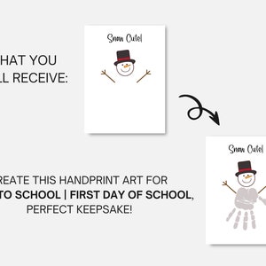 Snowman Handprint Art, Printable Winter Handprint Craft, Christmas ...