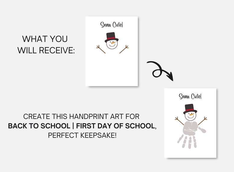 Snowman Handprint Art, Printable Winter Handprint Craft, Christmas ...
