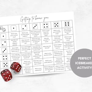 Printable Icebreaker Game, Get to Know You, Roll and Tell Dice Game ...
