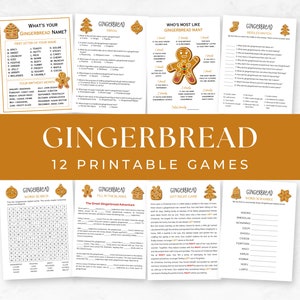 12 Printable Gingerbread Games, Fun Christmas Activities for Kids and ...