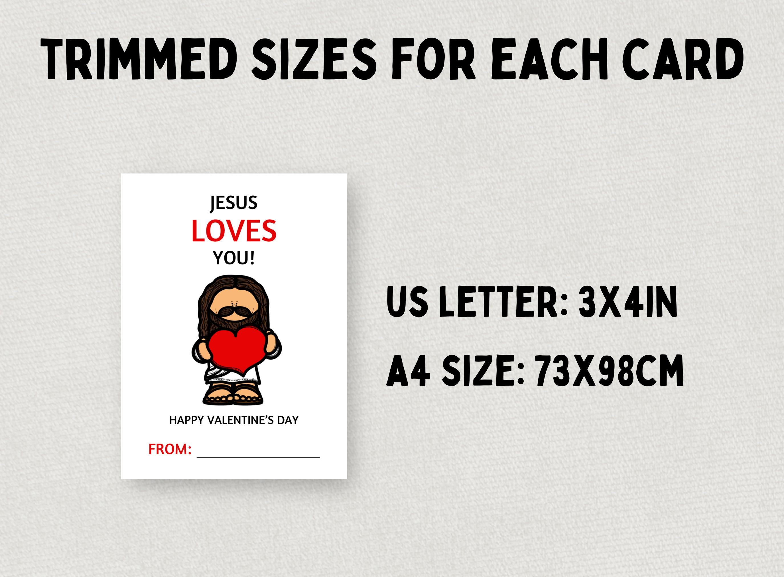Jesus Loves You, Printable Christian Valentines, Classroom Valentines ...