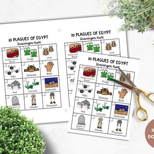 The Ten Plagues, Moses Bible Story, Printable Bible Scavenger Hunt ...