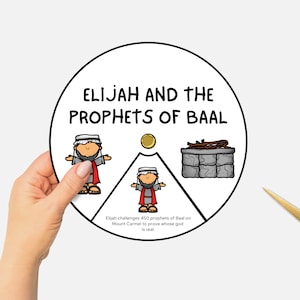 Elijah and the Prophets of Baal, Printable Bible Coloring Wheel, Sunday ...