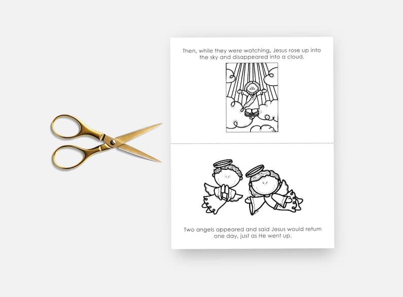 Ascension of Jesus, Printable Mini Bible Book, Jesus Ascending Sunday ...