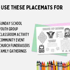 Birth of Moses, Printable Moses Story Bible Placemat, Sunday School ...