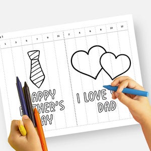 Father's Day Craft, Printable Agamograph, Easy 2 Way Picture Coloring ...