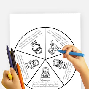 The Last Supper, Printable Passover Coloring Wheel, Easter Holy Week ...