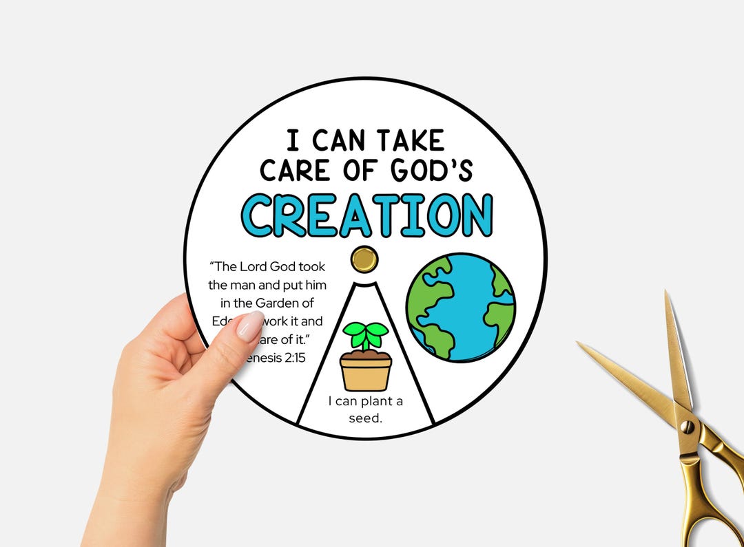 Earth Day Bible Craft, Printable Faith Coloring Wheel, Sunday School ...