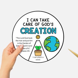 Earth Day Bible Craft, Printable Faith Coloring Wheel, Sunday School ...
