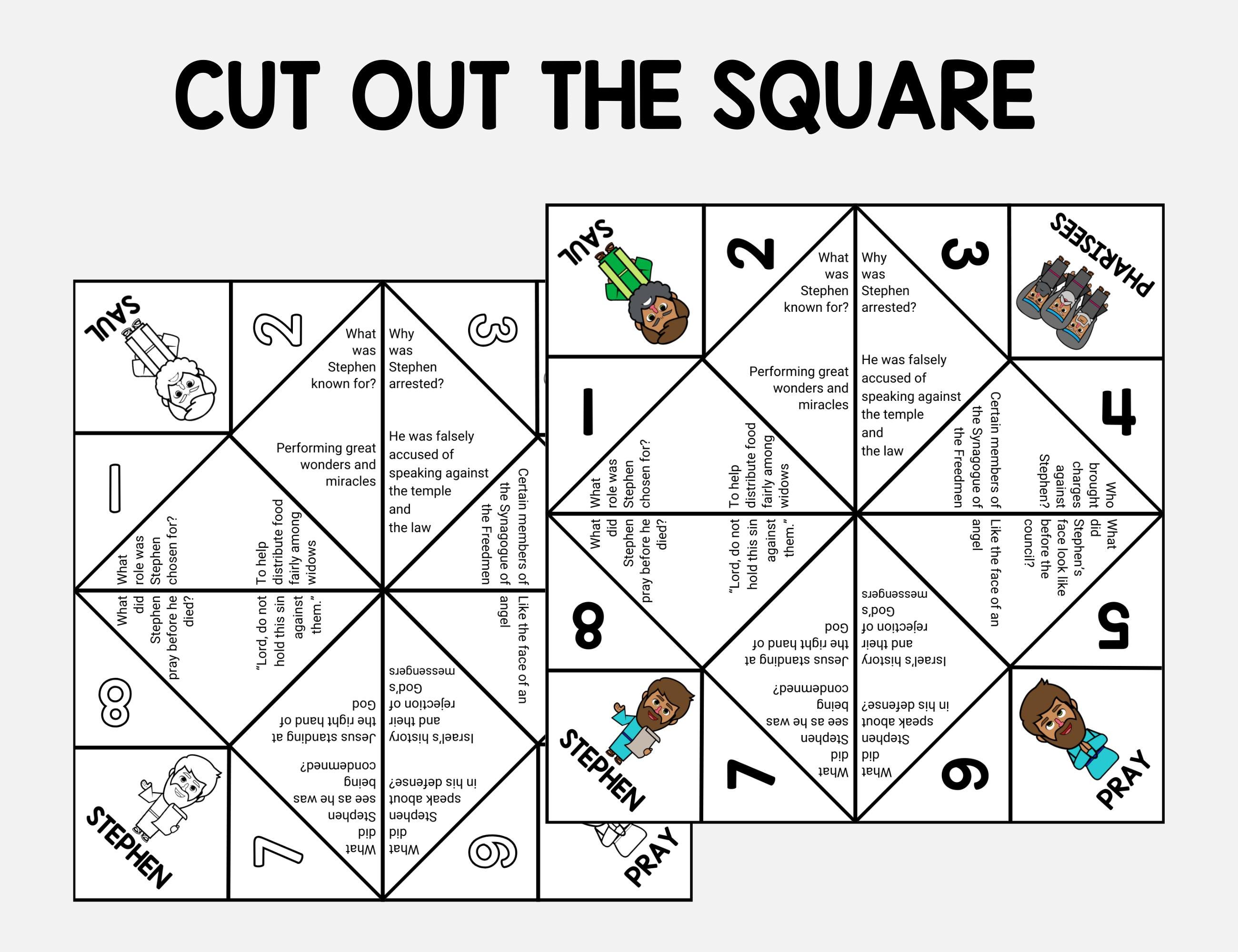 Stephen, Bible Cootie Catcher Printable, Sunday School Craft, Kids ...