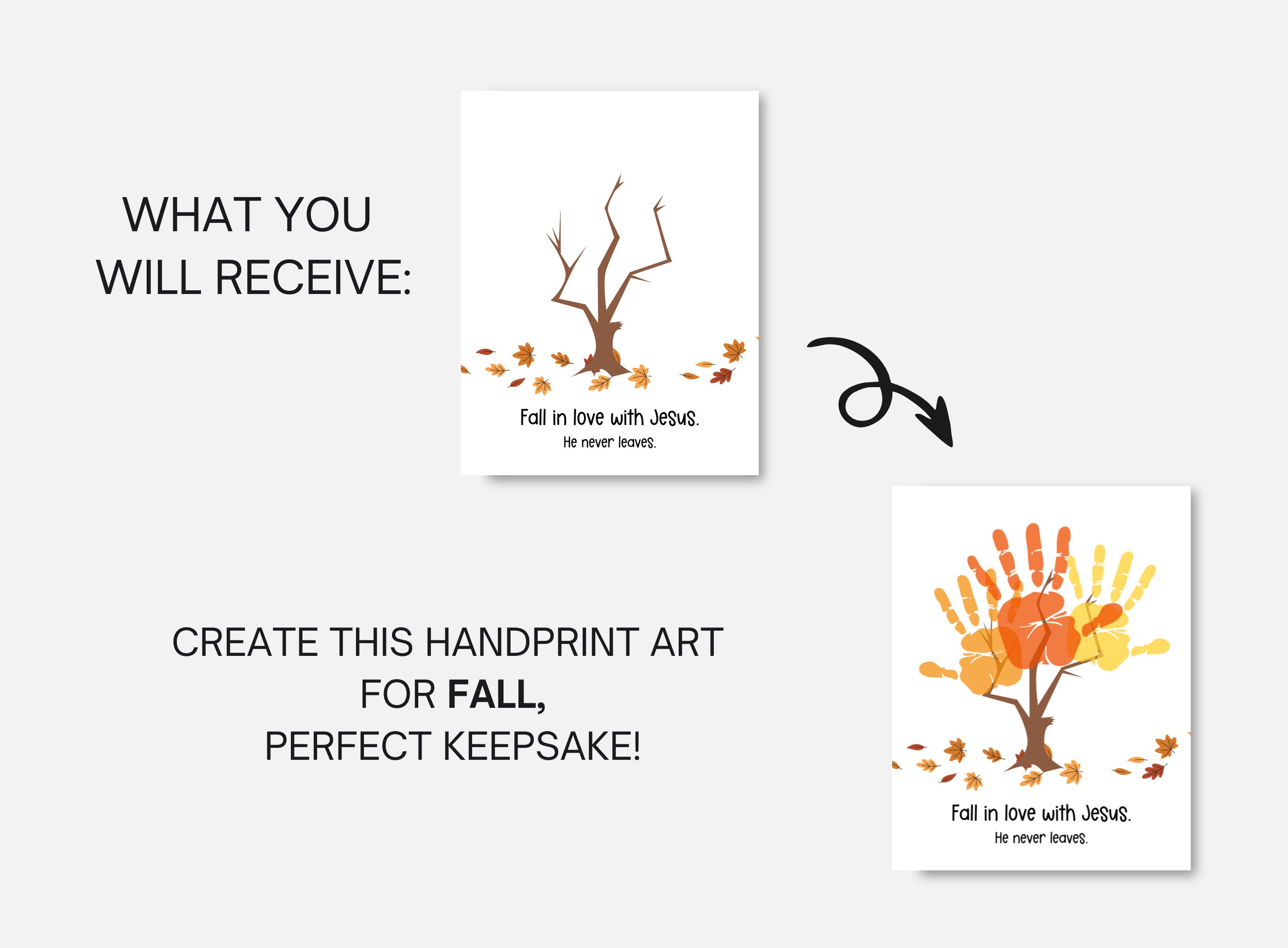 Fall in Love With Jesus Handprint Art, Fall Festival Christian Bible ...