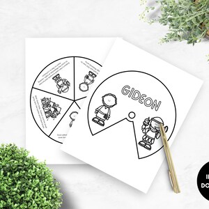 The Story of Gideon, Printable Bible Lesson Coloring Wheel, Sunday ...