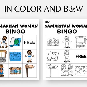 Jesus Talks to a Samaritan Woman, Bible Story Bingo Cards, Woman at the ...