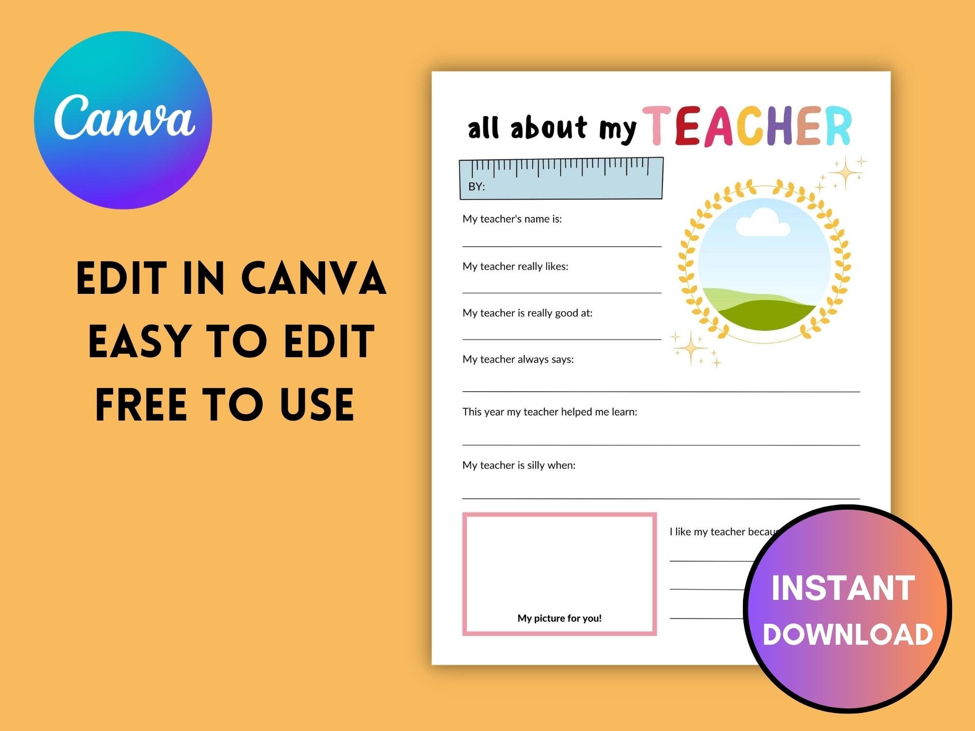 Teacher Appreciation Week, Printable Teacher Appreciation Gift, Thank ...