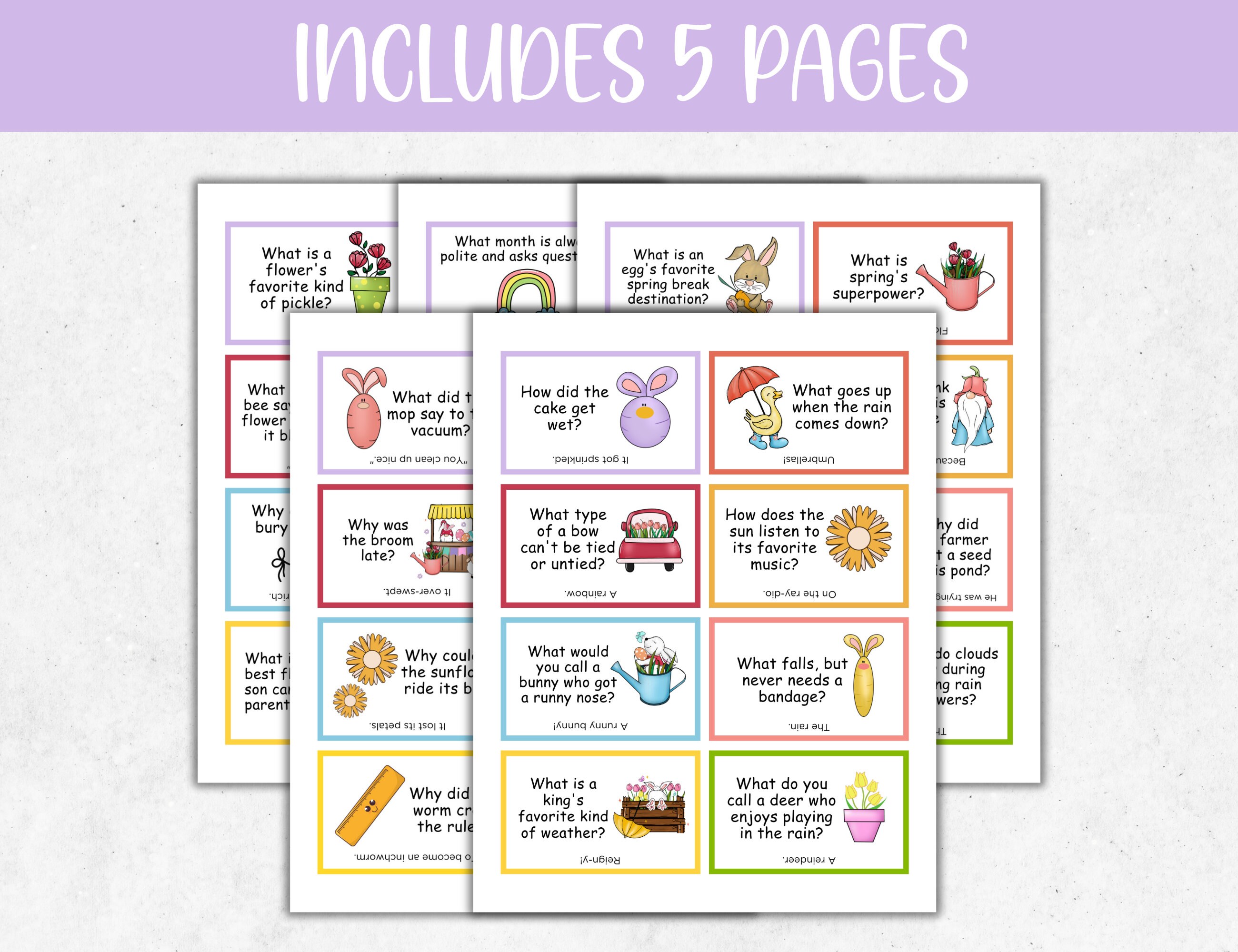 Funny Spring Lunchbox Jokes for Kids, 40 Lunchbox Notes, Printable ...