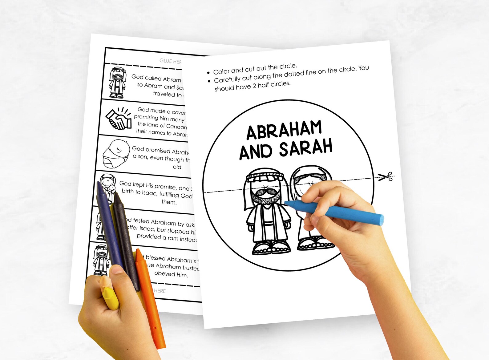 Abraham and Sarah Bible Story, Folding Surprise Bible Craft Printable ...