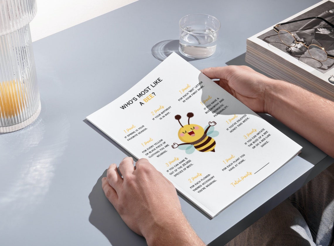 Who is Most Like a Bee, Fun Printable Party Game for Kids and Adults ...