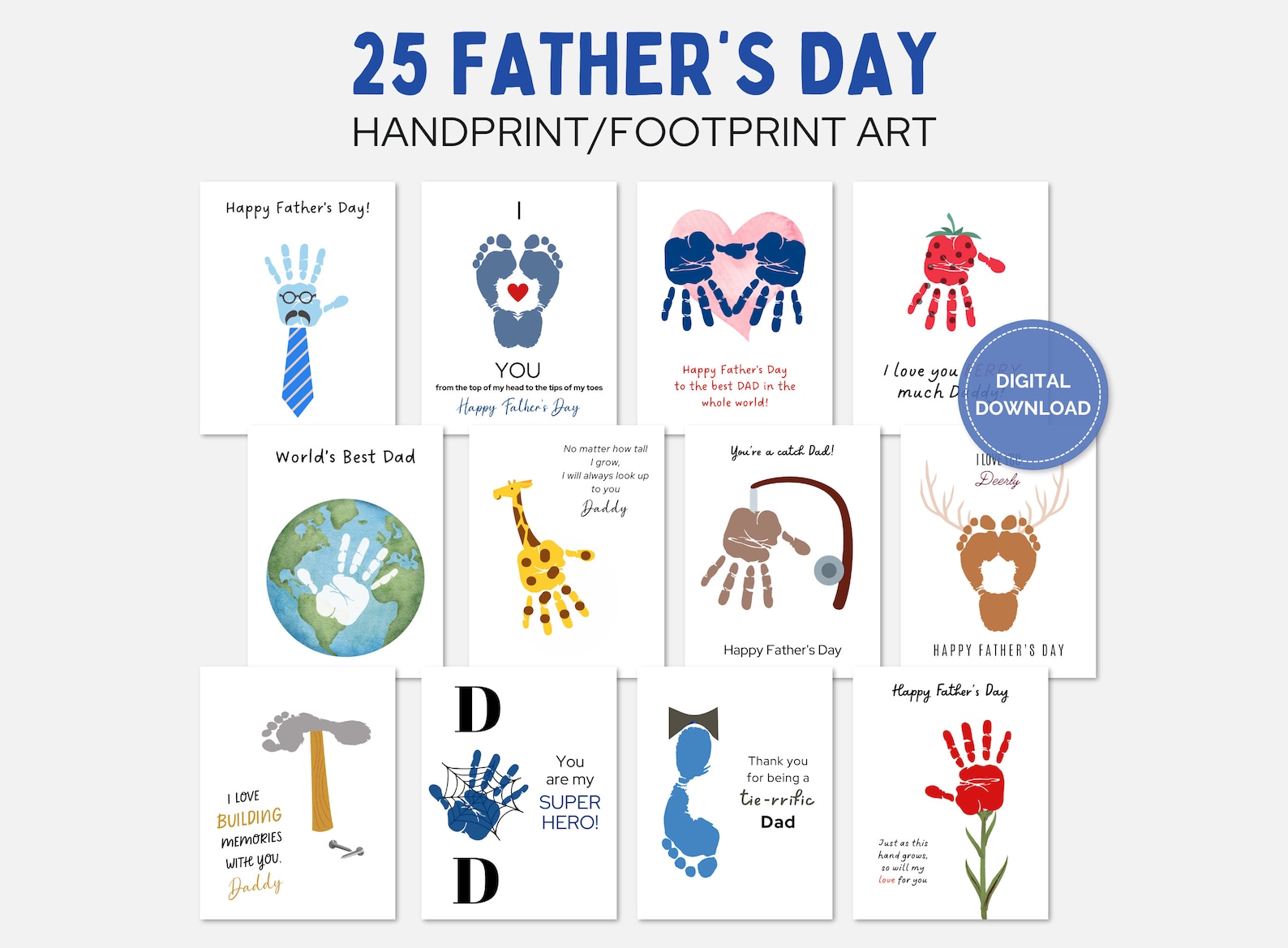 Fathers Day Handprint Printable, Fathers Day Footprint Craft, Fathers ...