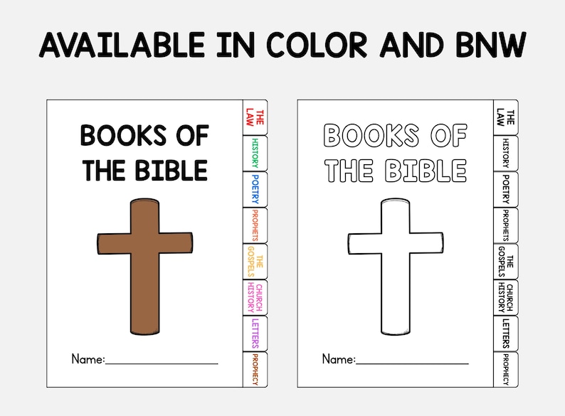 Books of the Bible, 66 Old and New Testament Books, Sunday School ...