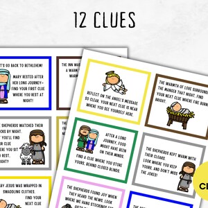 Nativity Scavenger Hunt, Printable Indoor Treasure Hunt Clues, Bible ...