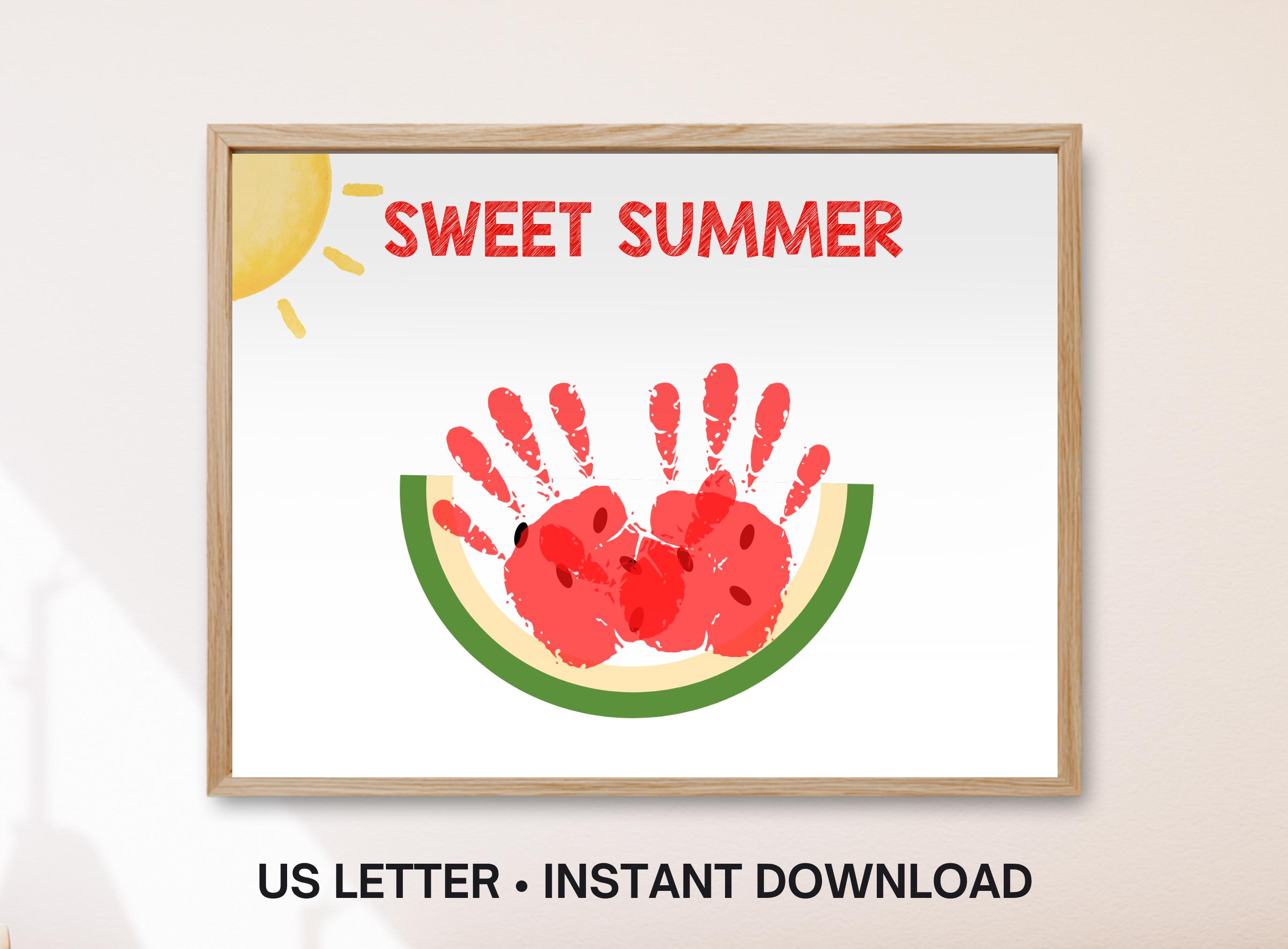Summer Handprint Art, Easy Watermelon Handprint Craft, Toddler Baby ...