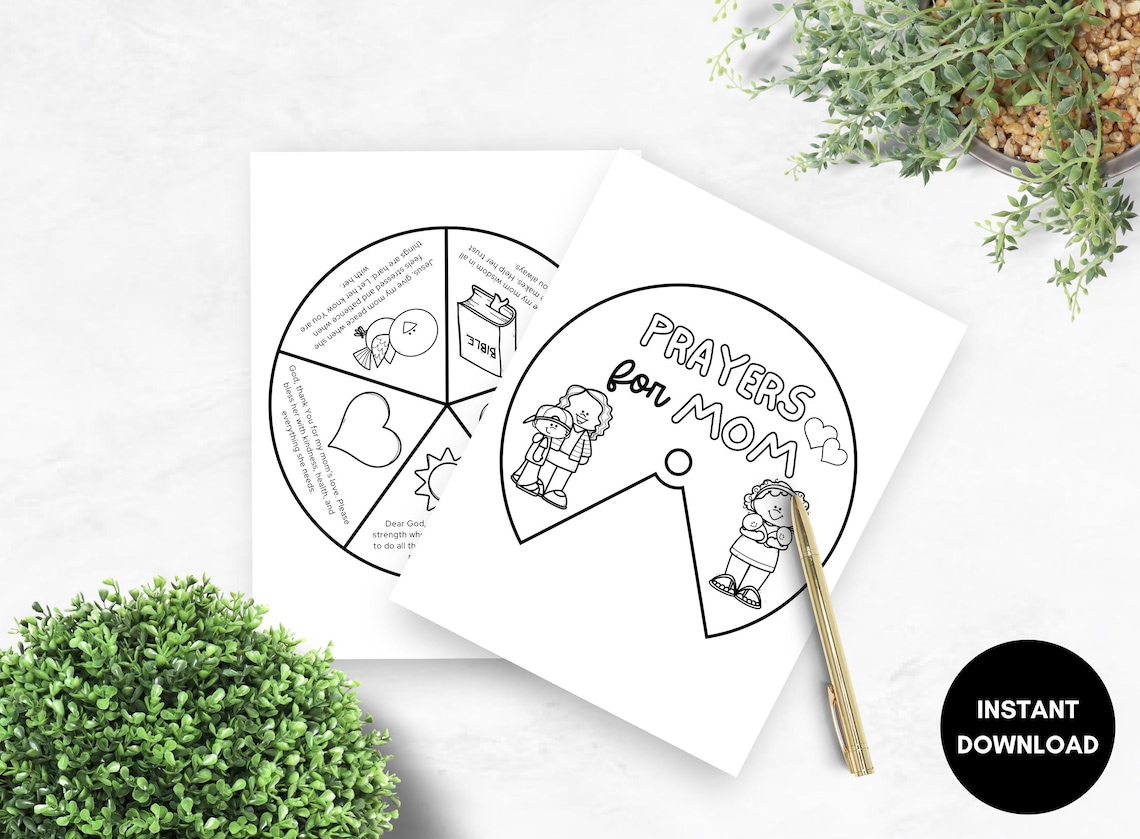 Prayers for Mom/mum, Mother's Day Bible Craft, Printable Christian ...