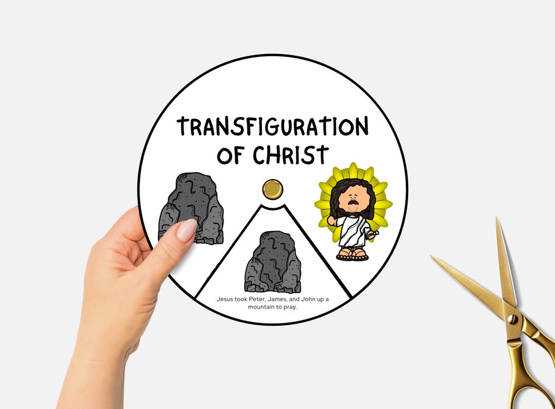 Transfiguration of Christ, Printable Bible Coloring Wheel, Life of ...